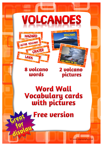 Volcano words and pictures for class display (free version) | Teaching ...