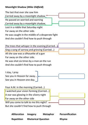 Poetic Techniques Worksheets | Teaching Resources