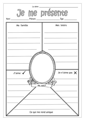 FRENCH - All about me - Tout Sur Moi et Je Me Présente - Worksheets ...