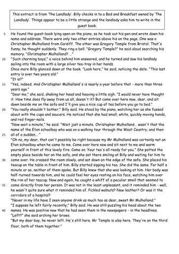 The Landlady | Teaching Resources