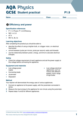 New AQA GCSE Physics Energy Lesson 7 Power | Teaching Resources New AQA GCSE Physics Energy Lesson 7 Power | Teaching Resources