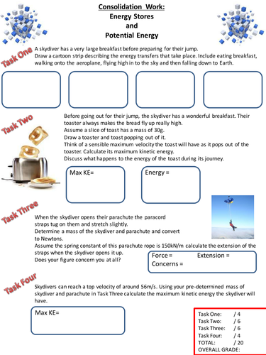 New AQA GCSE Physics Energy Full Unit Consolidation Tasks | Teaching ...