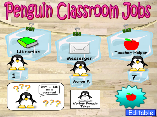 Penguin Theme Classroom Jobs | Teaching Resources