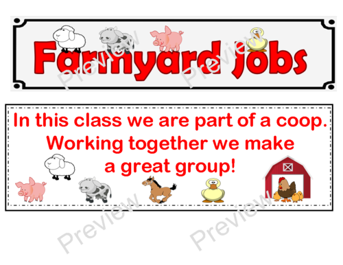 Farm Theme Classroom Jobs | Teaching Resources