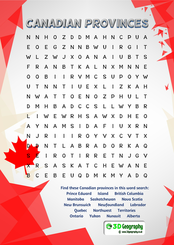Canadian geography activities | Teaching Resources