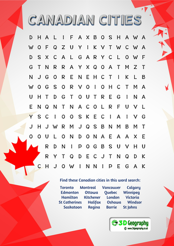 Canadian geography activities | Teaching Resources