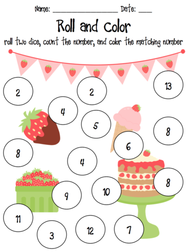 Summer Roll and Color {freebie} | Teaching Resources