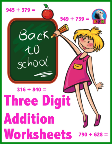 Three Digit Addition & Subtraction - Back To School Themed Worksheet ...