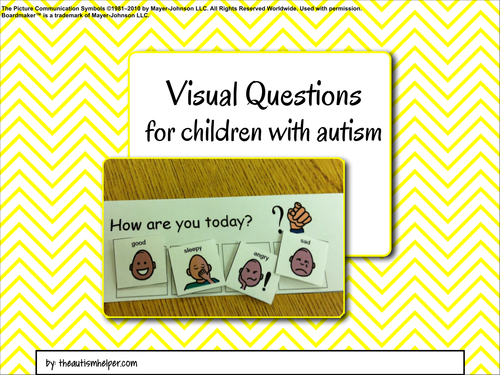 Visual Questions for Children with Autism | Teaching Resources