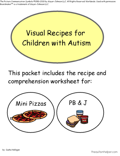 Visual Recipes for Children with Autism: PB & J and Mini Pizzas ...