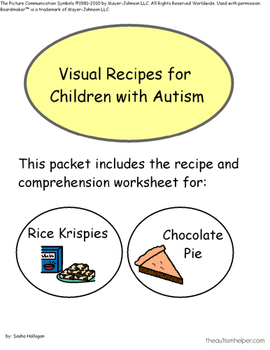 Visual Recipes for Children with Autism: Rice Krispies and Chocolate ...