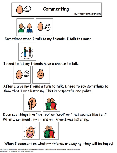 Visual Social Story Packet for Children with Autism: Communication Set ...
