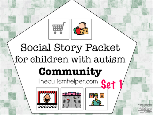 Visual Social Story Packet for Children with Autism: Community Set 1 ...