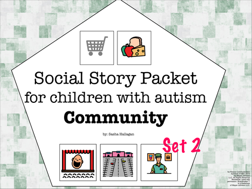 Visual Social Story Packet for Children with Autism: Community Set 2 ...
