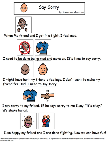 Visual Social Story Packet for Children with Autism: Friendship Set ...
