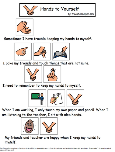Visual Social Story Packet for Children with Autism: Personal Space Set ...