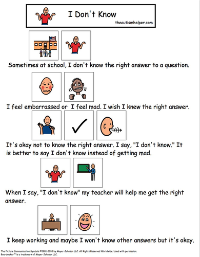 Visual Social Story Packet for Children with Autism: School Behaviors ...