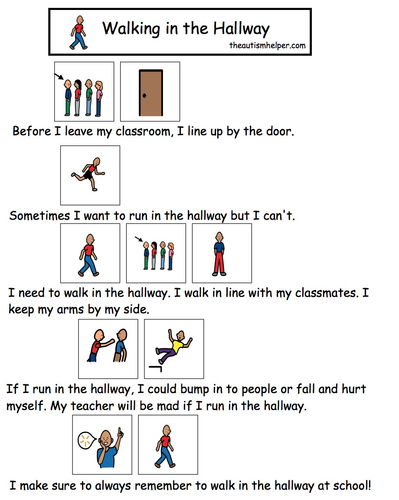 Visual Social Story Packet for Children with Autism: School Behaviors ...
