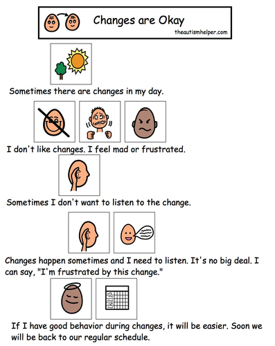 Visual Social Story Packet for Children with Autism: School Behaviors ...