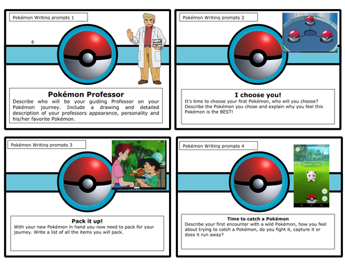 Pokemon writing prompts | Teaching Resources