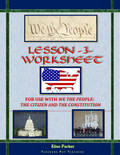 We the People: The Citizen and the Constitution Lesson 3 Worksheet ...