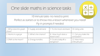 Maths in science activities | Teaching Resources