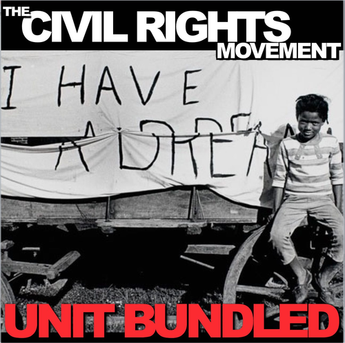 Civil Rights Movement Unit - PPTs w/Video Links, Primary Source Docs ...