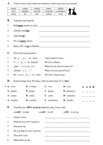 ¿Qué haces en clase? What do you do in class? by wylamuk - UK Teaching ...