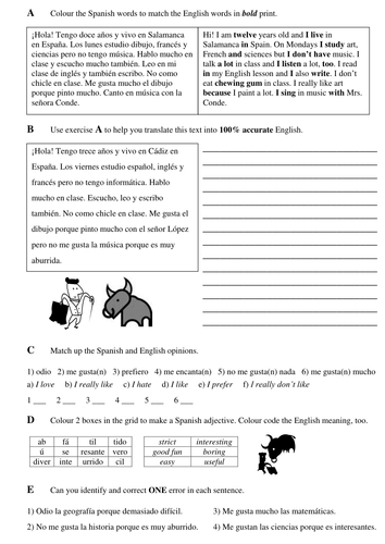 ¿Qué haces en clase? What do you do in class? by wylamuk - UK Teaching ...
