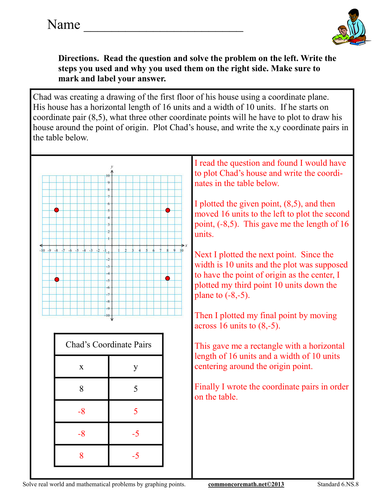 Graph Real-World Problems on Coordinate Plane - 6.NS.8 | Teaching Resources
