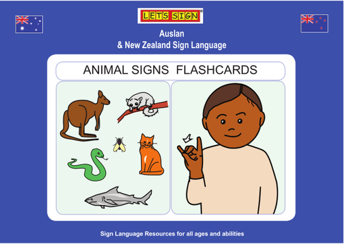 ANIMAL SIGNS FLASHCARDS: Auslan & New Zealand Sign Language (Let's Sign ...
