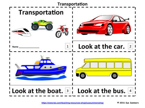 Transportation 2 Emergent Reader Booklets | Teaching Resources