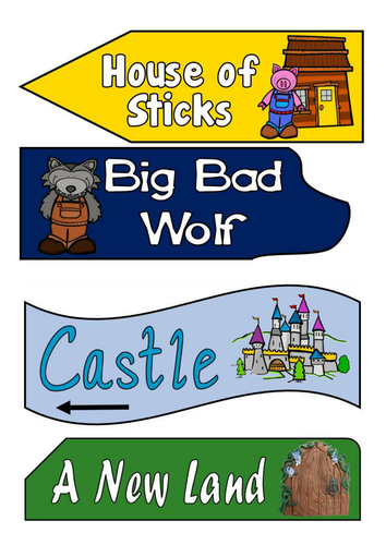TRADITIONAL TALES SIGNPOST DISPLAY TEACHING RESOURCES- EYFS KS1 KS2 ...