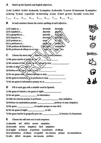 School Subjects - Opinions and Reasons | Teaching Resources