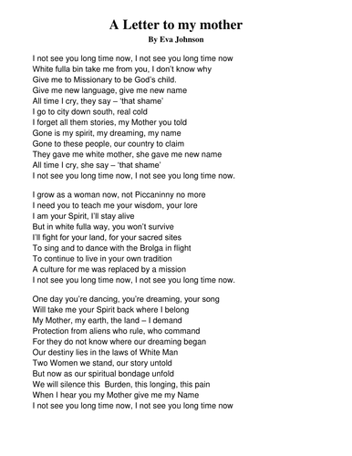 Indigenous Australian Poems by lrigb4 - Teaching Resources - TES