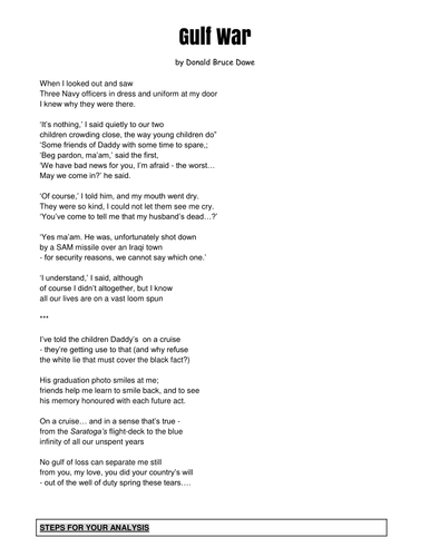 War Poems | Teaching Resources