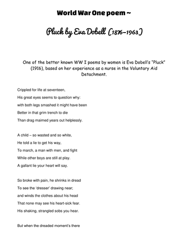 War Poems | Teaching Resources