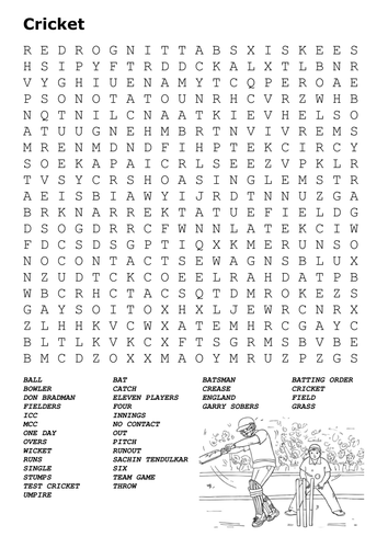 Cricket Word Search by sfy773 - Teaching Resources - TES