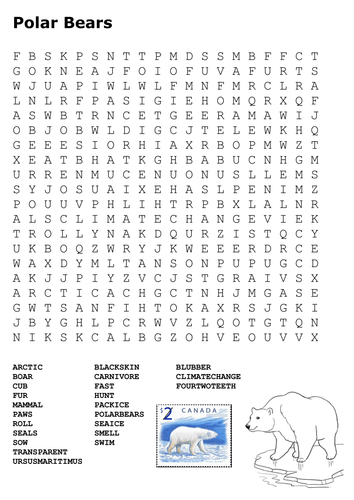 Polar Bears Word Search by sfy773 - Teaching Resources - TES