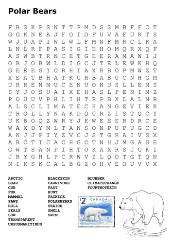 Polar Bears Word Search | Teaching Resources