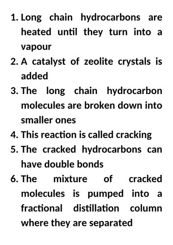 KS4 AQA GCSE Chemistry (Science) Cracking Hydrocarbons Lesson ... KS4 AQA GCSE Chemistry (Science) Cracking Hydrocarbons Lesson ...
