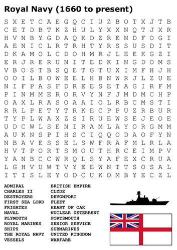 The Royal Navy Word Search Pack | Teaching Resources