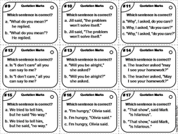 Quotation Marks Task Cards | Teaching Resources