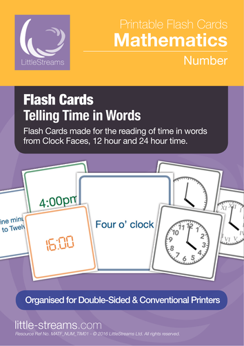 Telling The Time Flash Cards by LittleStreams - UK Teaching Resources - TES