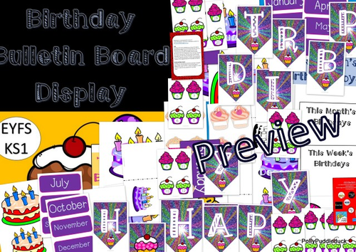 Birthday Bulletin Board Display Pack | Teaching Resources