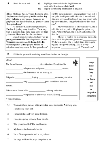 ¿Cómo eres? What are you like? by wylamuk - UK Teaching Resources - TES