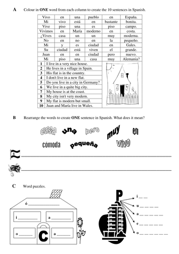 ¿Cómo es tu casa? Describing your house by wylamuk - UK Teaching ...