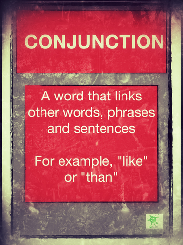 English. Conjunction Poster. Vintage Style | Teaching Resources
