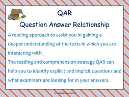 Introduction to Question-Answer Relationship for STUDENTS – Reading ...