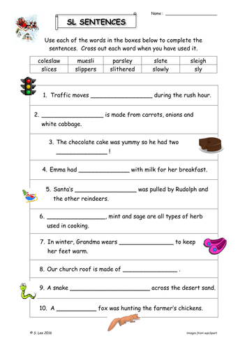 SL Blends worksheets | Teaching Resources